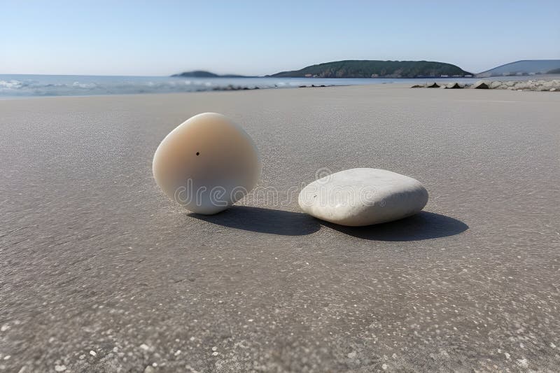 Smooth Pebble Isolated on White Background Generative AI Illustration ...