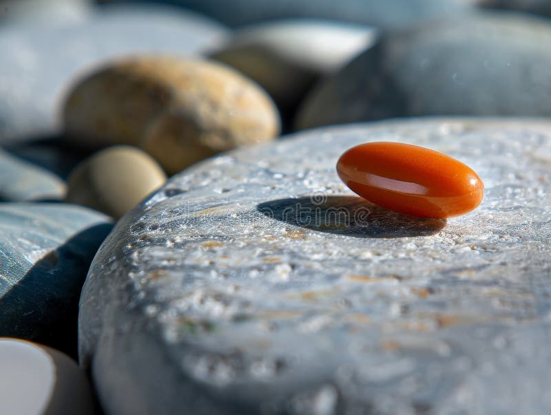 Smooth Pebble on a Rocky Surface Stock Illustration - Illustration of ...