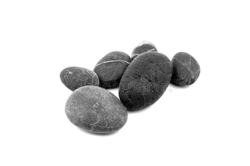Smooth Pebble Stones Isolated on White Stock Image - Image of grey ...