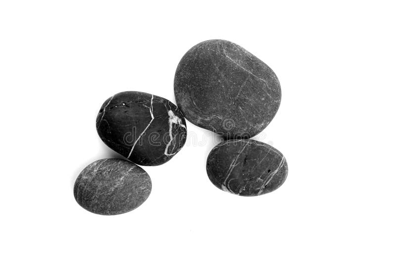 Smooth Pebble Stones Isolated on White Stock Photo - Image of overhead ...