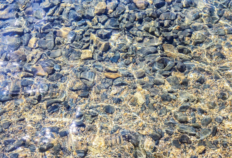 Smooth pebble under water stock image. Image of rippled - 41352123