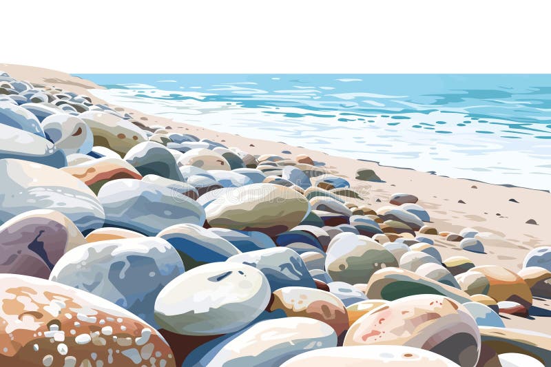 Smooth Pebbles on a Beach stock vector. Illustration of backdrop ...