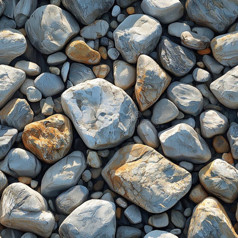Smooth Pebbles and Rocks with Mixed Textures and Colors in Nature ...