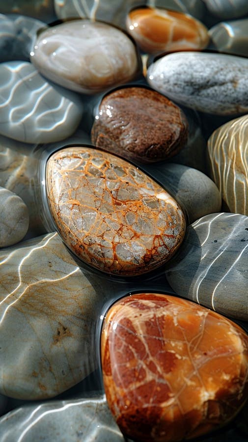 Smooth Pebbles Under Clear Stream Water Stock Image - Image of harmony ...