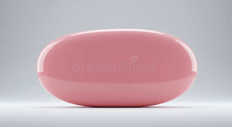 A Smooth Pink Oval Shape on White Background Stock Illustration ...