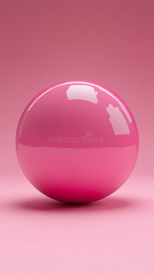 Smooth Pink Sphere on a Light Pink Background Highlighting Minimalist ...