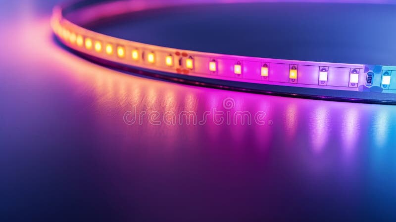 The Smooth Plastic Casing of an LED Strip Showcasing a Gradient of ...