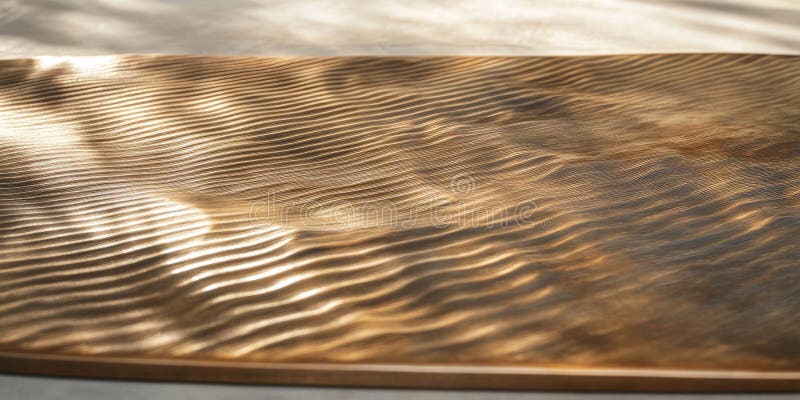 A Smooth, Polished Bronze Plate with Subtle Linear Engravings and a ...