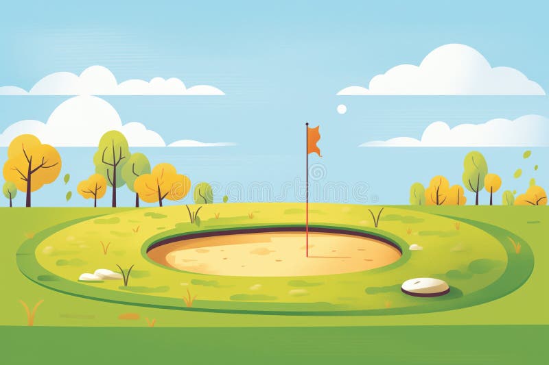 Smooth Putting Green with a Lone Golf Ball Near the Hole Stock ...