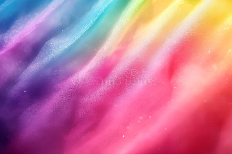 Smooth Rainbow Colored Textile Gently Waving and Sparkling Stock Photo ...