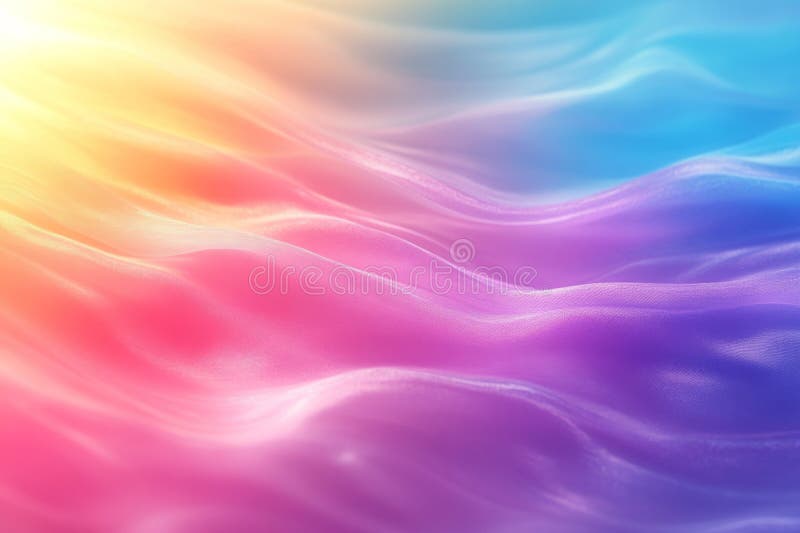 Smooth Rainbow Colored Textile Gently Waving and Sparkling Stock ...