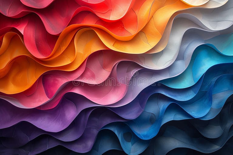 Smooth Rainbow Curves in Abstract Texture Stock Illustration ...