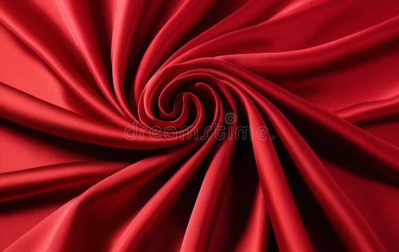 Smooth Red Silk Fabric Forming an Elegant Swirl Pattern Stock ...