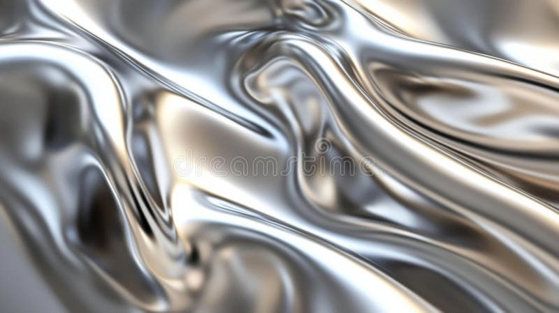 Smooth Reflective Metallic Surface with Flowing Wavy Patterns and ...