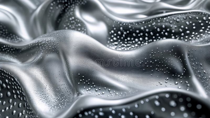 Smooth Reflective Silver Surface with Droplets, Generative Ai Stock ...