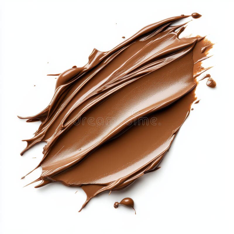 A Smooth, Rich Chocolate Spread Swirled on a White Background Stock ...