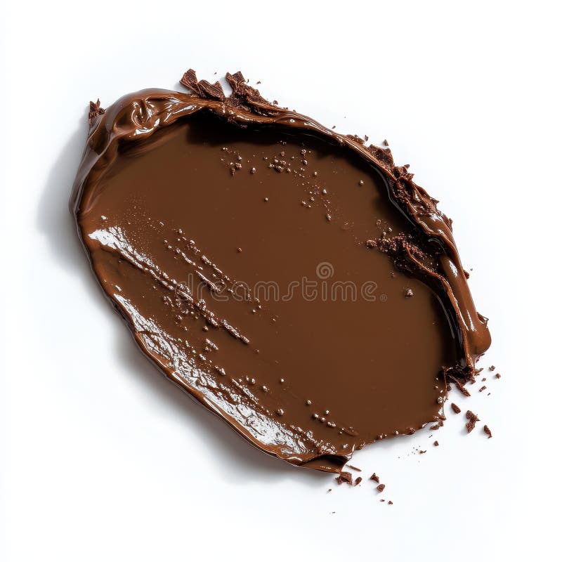A Smooth, Rich Layer of Chocolate on a White Background, Showcasing Its ...
