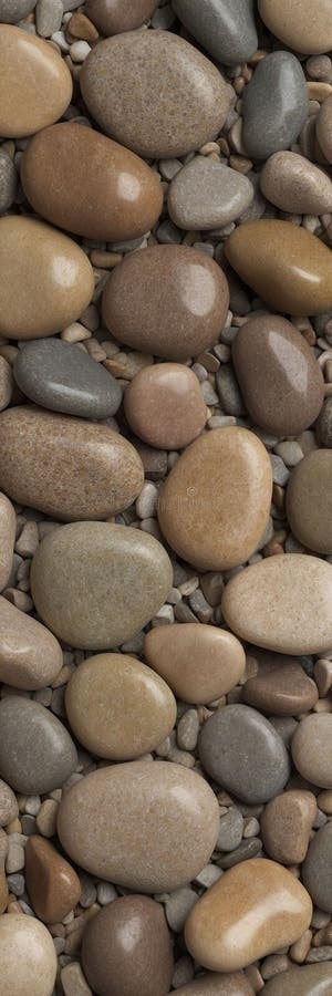 Smooth River Pebbles in Natural Earth Tones Creating a Textured Surface ...