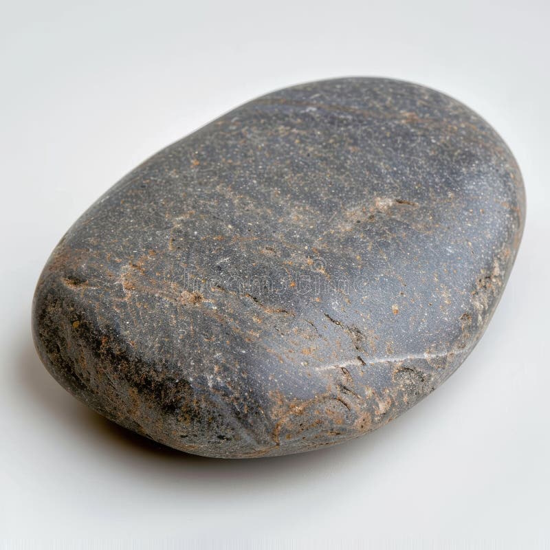 Smooth River Rock on White Background Stock Illustration - Illustration ...