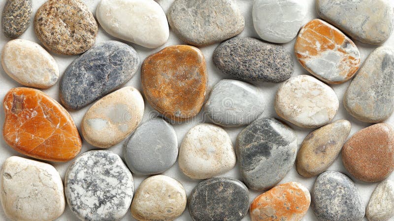Smooth River Rocks Arranged in a Pattern Stock Illustration ...