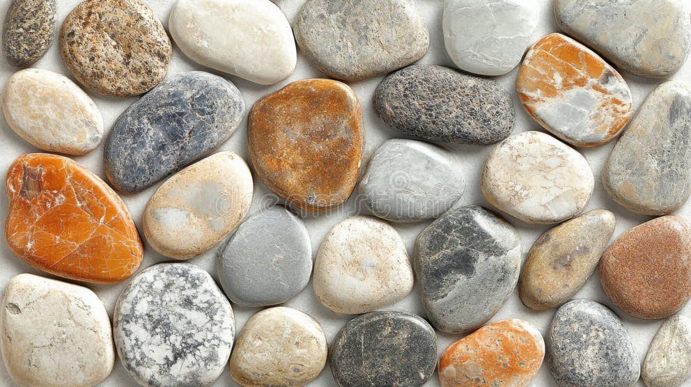 Smooth River Rocks Arranged in a Pattern Stock Illustration ...