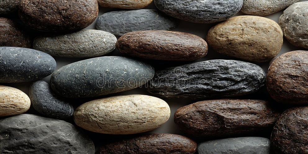 Smooth River Rocks Natures Textured Background Stock Illustration ...