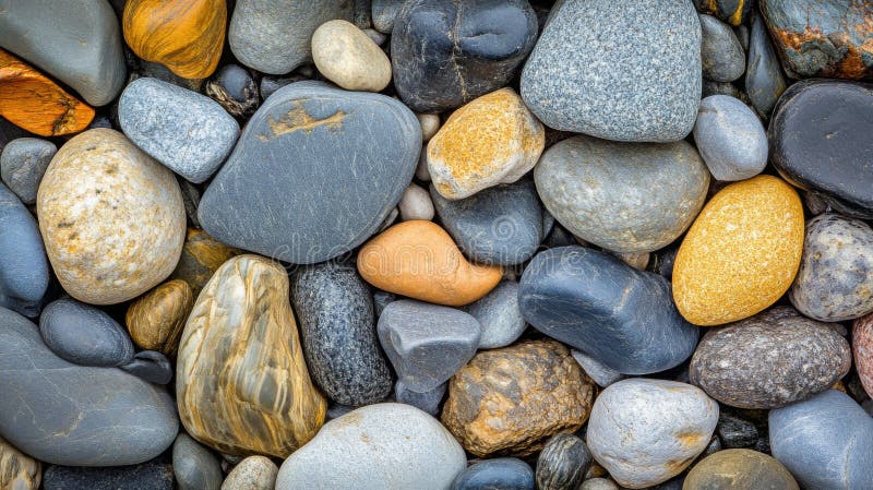 Smooth River Rocks Various Colors and Textures Stock Illustration ...
