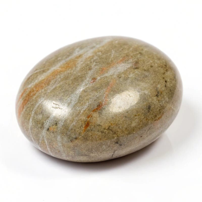 Smooth River Stone with Polished Surface Isolated on White Background ...