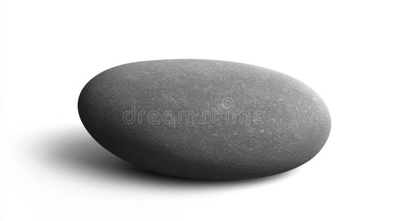 Smooth River Stone Resting on a White Surface with Soft Shadows ...