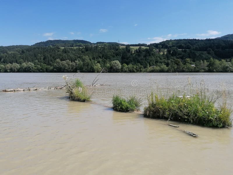 Drau river stock photo. Image of surfboard, boating - 270841946
