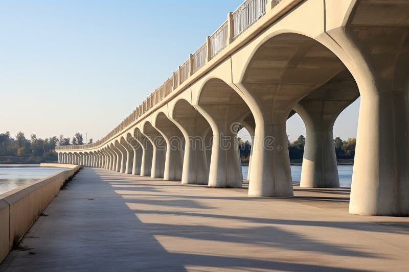Smooth Road Bridge with Columns Illustration.AI Stock Illustration ...