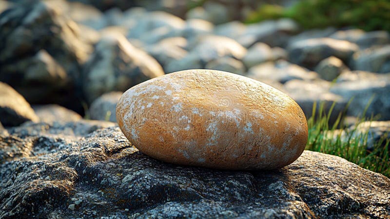 Smooth River Rocks on Rocky Surface in Natural Setting on White ...