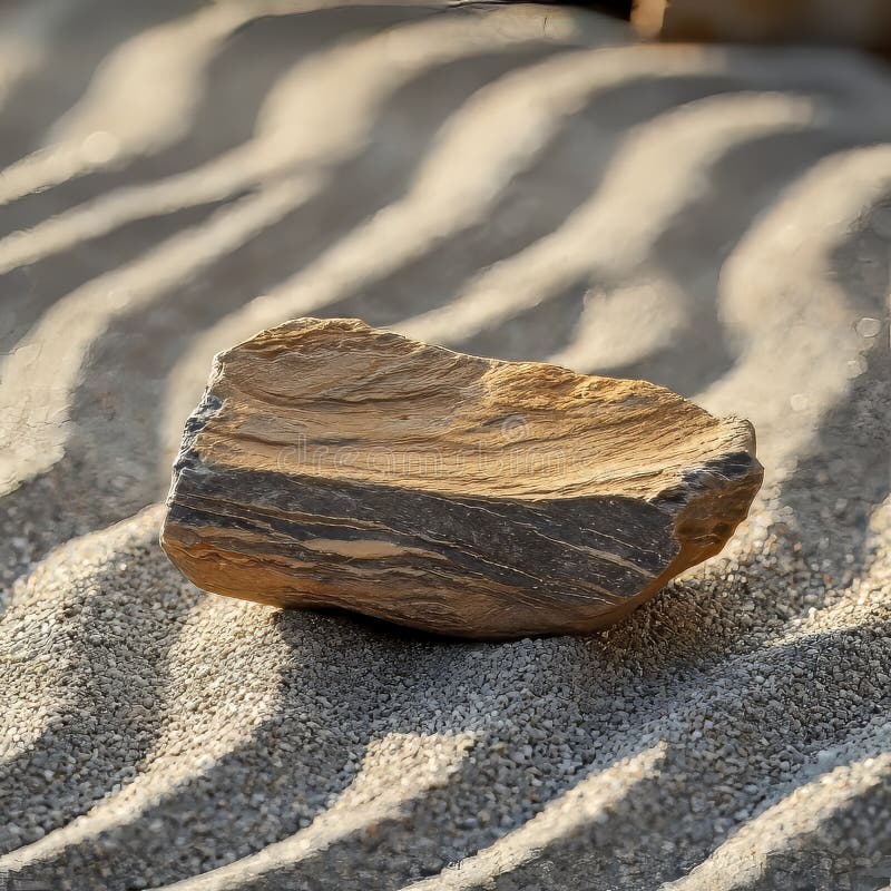 Smooth Rock on Sandy Desert. Stock Illustration - Illustration of beige ...