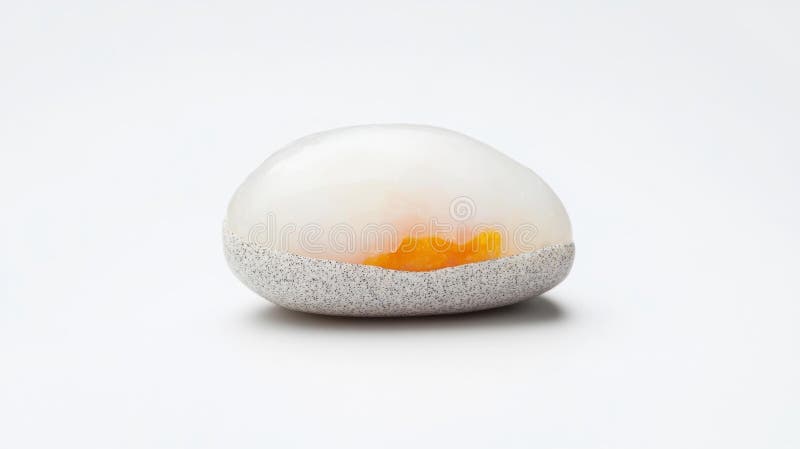 Smooth Rock-Shaped Object with Soft Translucent Surface and Orange ...