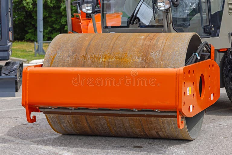 Smooth Roller Compactor stock photo. Image of construction - 351404152