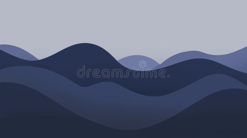 Smooth, Rolling Blue Waves Create a Calming and Minimalist Abstract ...
