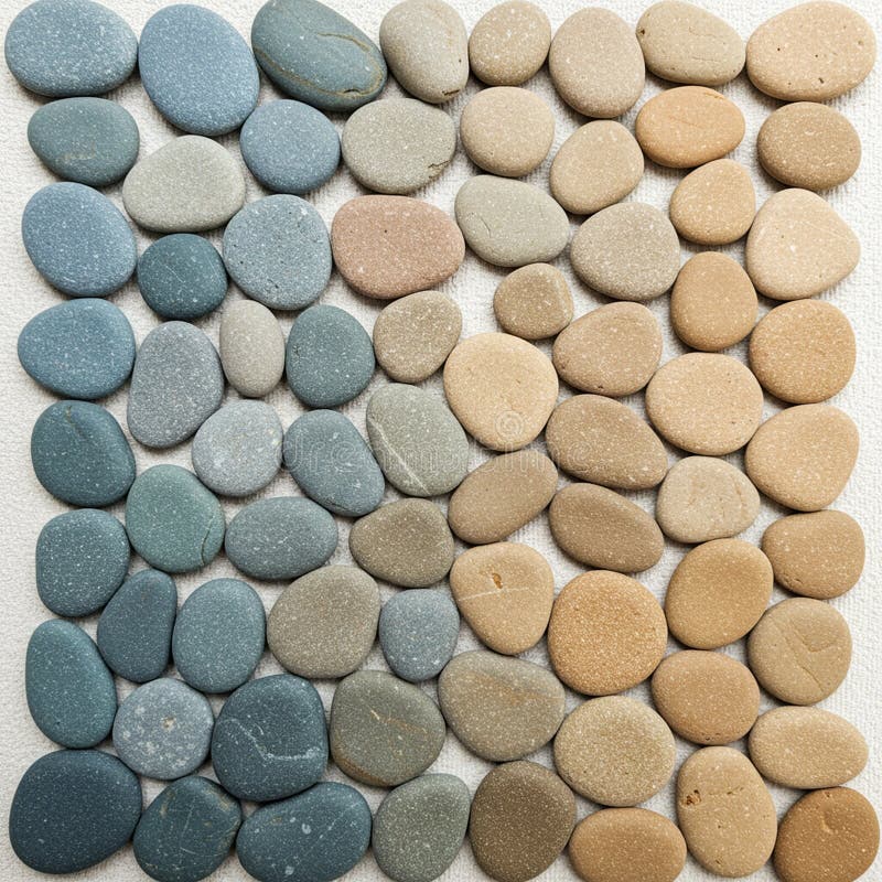 Smooth, Round Pebbles are Arranged in an Orderly, Grid-like Formation ...