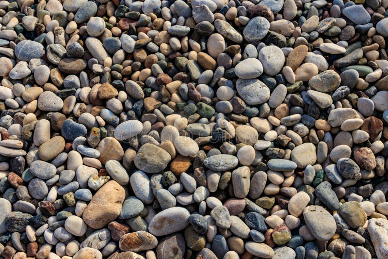 Smooth Round Pebbles Texture Background. Pebble Sea Beach Stock Image ...