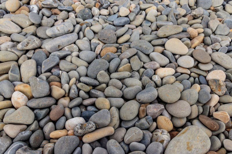 Smooth Round Pebbles Texture Background. Pebble Sea Beach Stock Photo ...