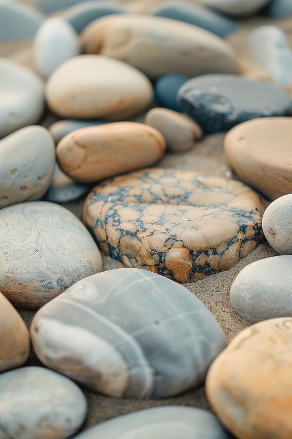 Smooth, Round Pebbles in Various Sizes and Colors Stock Illustration ...