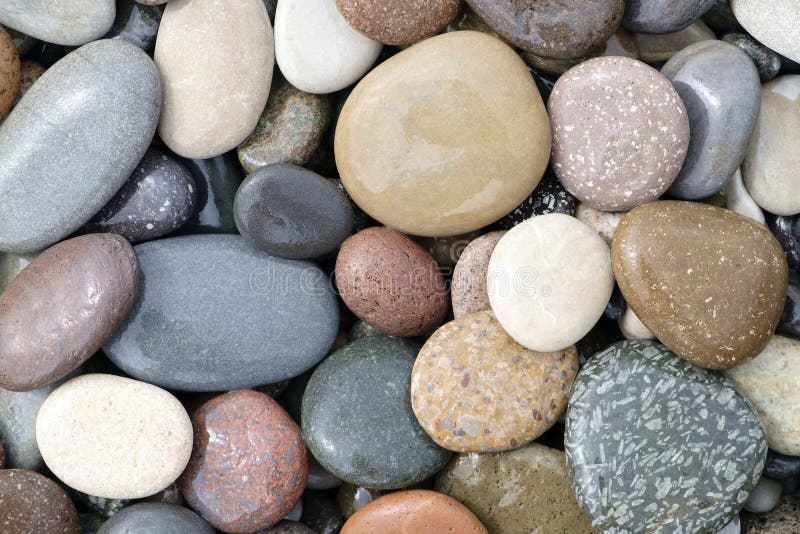 Smooth Round Wet Pebbles Texture Background. Pebble Sea Beach Close-up ...