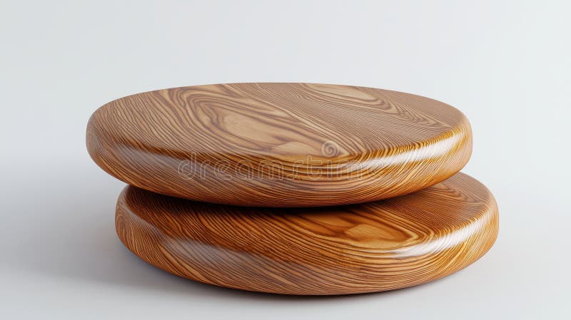 Smooth Round Wooden Discs with Natural Grain Patterns Stock ...