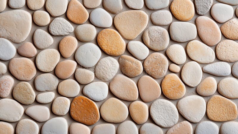 Smooth, Rounded Pebble Stone Wall Texture Stock Illustration ...