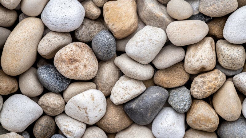 Smooth, Rounded Pebbles Forming Tranquil, Intricate Coastal Texture in ...