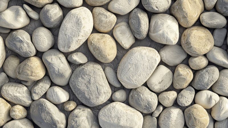 Smooth, Rounded Pebbles in Shades of Gray and Beige Create a Tranquil ...