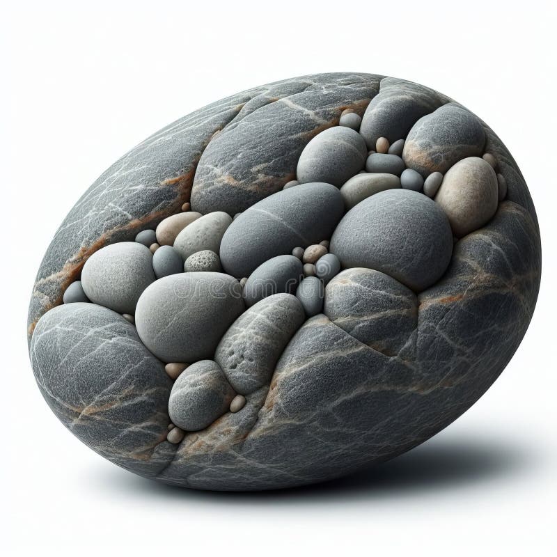 Smooth, Rounded River Rock with a Mottled Texture, Perfect for Stock ...