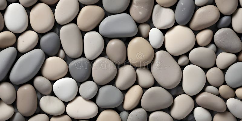 Smooth, Rounded River Rocks in Various Shades Stock Illustration ...