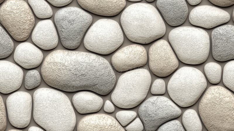 Smooth, Rounded Stones Create Beautiful Stone Pattern, Showcasing ...