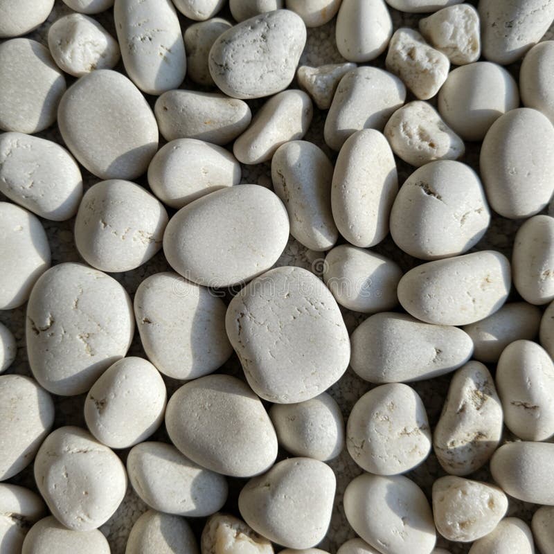 Smooth, Rounded White Pebbles Arranged Closely Together. Each Stone ...