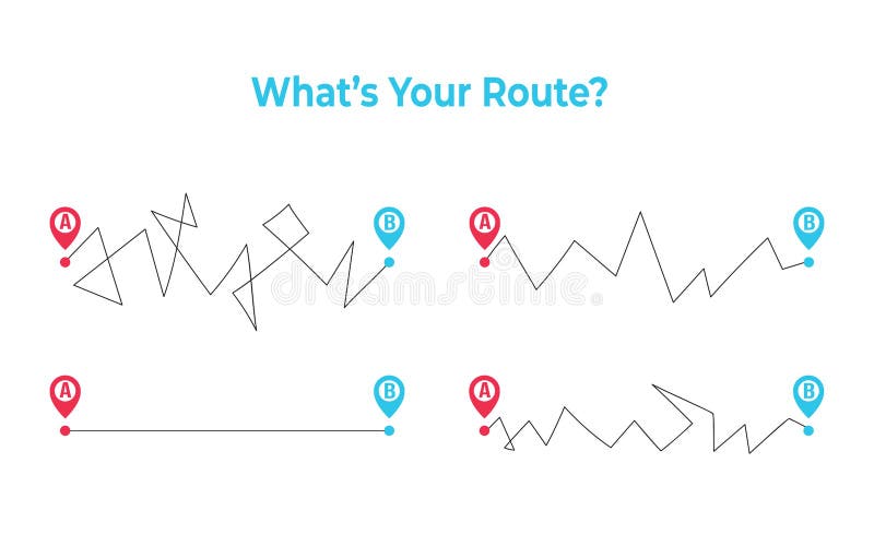 Smooth Route a Vs Reality Hard and Rough Plan B. Comparison of ...